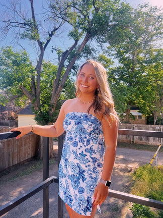 Spring Fling Dresses, Strapless Floral Print Homecoming Dress, Mini Pa ...